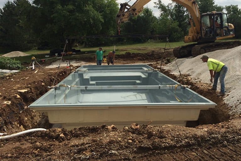 40' Ice Silver Illusion Pool - Brinkmann Fiberglass Pools